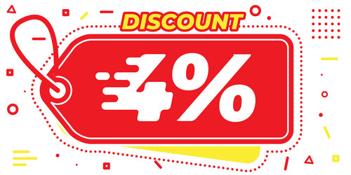 4 off sale banner flash big super promotion Vector Image