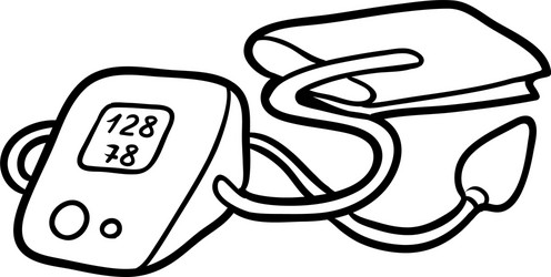Coloring book tonometer for blood pressure Vector Image