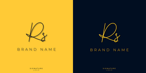 Initial letters rs monogram logo design bundle Vector Image
