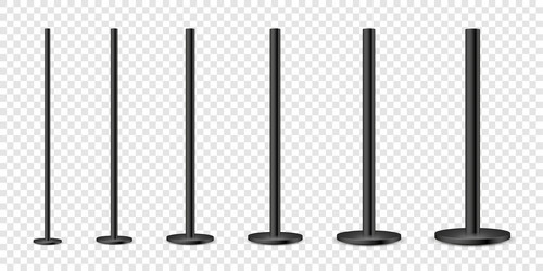 Realistic metal poles collection isolated Vector Image