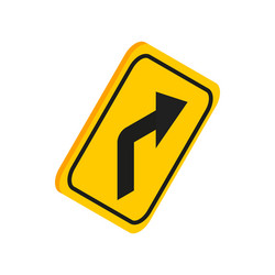 Left turn ahead traffic sign Royalty Free Vector Image