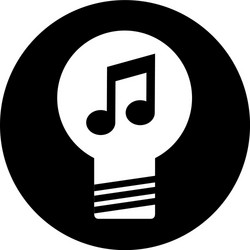 Bulb light with music note Royalty Free Vector Image