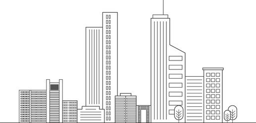 Outline a city skyline Royalty Free Vector Image