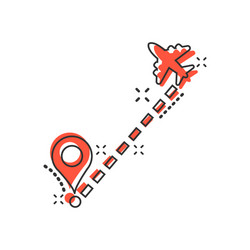 Airplane flight route icon in transparent style Vector Image