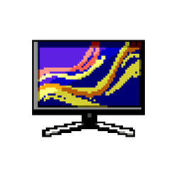 Keyboard monitor pc gaming game pixel art Vector Image