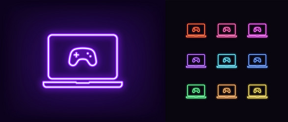 Outline gaming pc icon with editable stroke Vector Image
