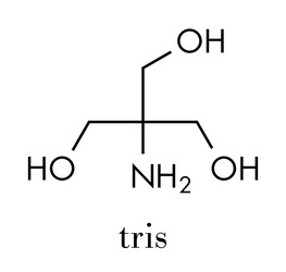 Hepes buffering agent molecule skeletal formula Vector Image