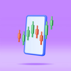 Mobile phone with infographic chart diagram Vector Image