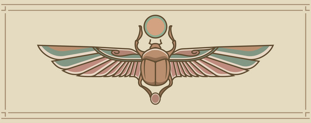 Egyptian sacred scarab wall art design Royalty Free Vector