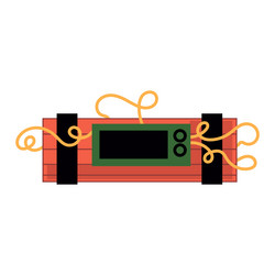 Cartoon dynamite and tnt explosives with timer Vector Image