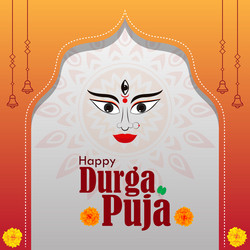 Durga puja creative banner design goddess dura Vector Image
