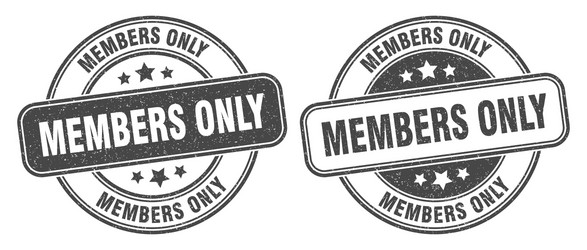 Members only stamp label round Royalty Free Vector Image