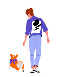 Person standing turned backside Royalty Free Vector Image