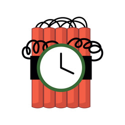 Cartoon dynamite and tnt explosives with timer Vector Image