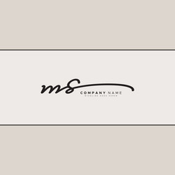 Initial letter ms logo - handwritten signature Vector Image