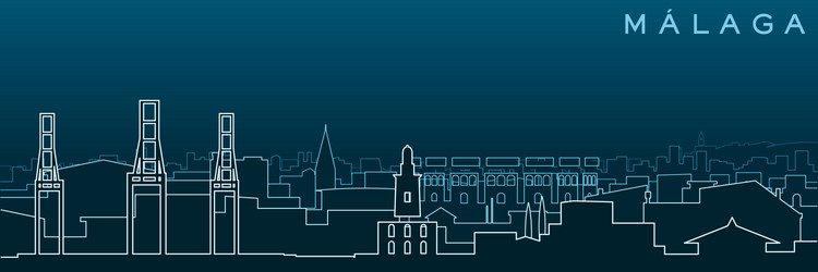 Single continuous line drawing malaga city Vector Image