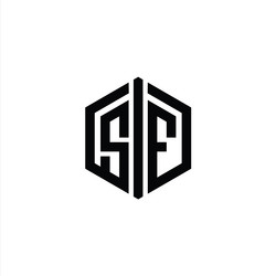 Sf logo monogram gaming hexagon geometric shape Vector Image