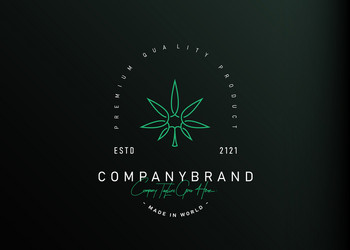 Marijuana droplet logo design abstract Royalty Free Vector