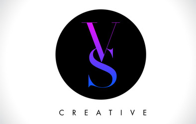 Vs artistic letter logo design with serif font Vector Image