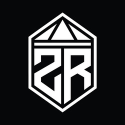 Zr logo letter monogram with triangle slice Vector Image
