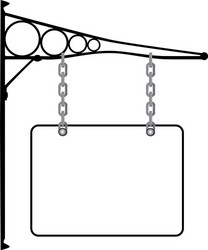 Empty blank sign board drawing Royalty Free Vector Image