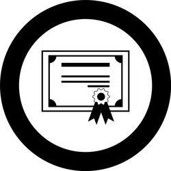 Certificate the black color icon Royalty Free Vector Image