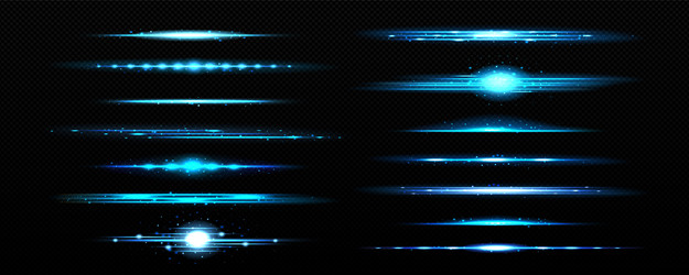 Horizontal blue light line with fade effect Vector Image