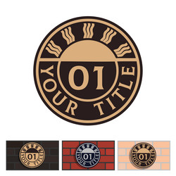 House number sign decorated with sun rays Vector Image