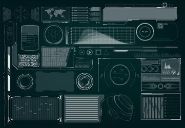 Cockpit helmet sci-fi hud for vr design Royalty Free Vector