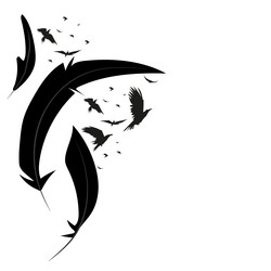 Sketch of flying raven hand drawn Royalty Free Vector Image