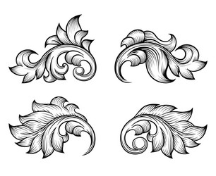 Engraving Scroll Vector Images (over 5,800)