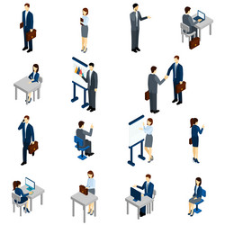Isometric businesswoman female office workers Vector Image
