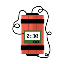 Cartoon dynamite and tnt explosives with timer Vector Image