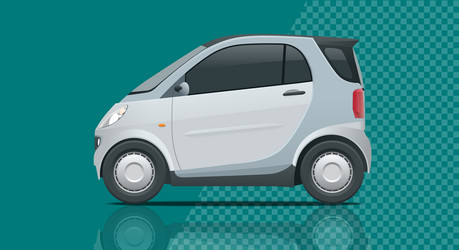 Compact small car in outline Royalty Free Vector Image