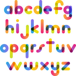 Overlapping colorful rounded flat font letters Vector Image