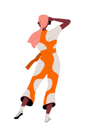 Person standing turned backside Royalty Free Vector Image