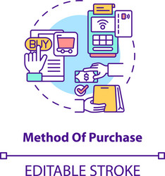 Purchase method concept icon Royalty Free Vector Image