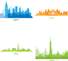 Set of skylines Royalty Free Vector Image - VectorStock