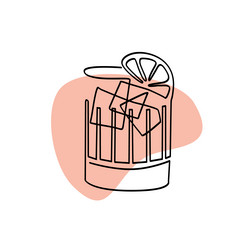 Simple glass hand drawing line art Royalty Free Vector Image