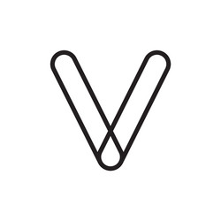 V square letter lines logo design Royalty Free Vector Image