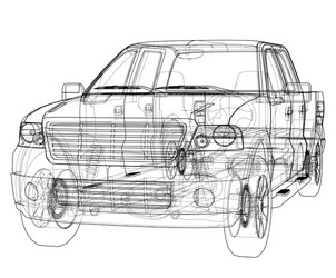 Car Blueprint Wireframe Vector Images (over 1,600)