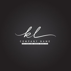 Kl simple signature logo - handwritten template Vector Image