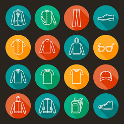 Mens clothing icons Royalty Free Vector Image - VectorStock