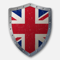 Old shield with flag Royalty Free Vector Image