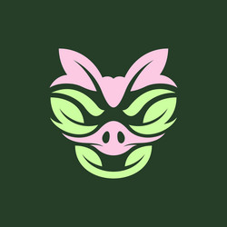 Letter u pig logo design Royalty Free Vector Image