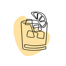 Simple glass hand drawing line art Royalty Free Vector Image