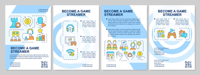 Game addiction purple brochure template Royalty Free Vector