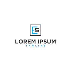 Se or es square logo design Royalty Free Vector Image