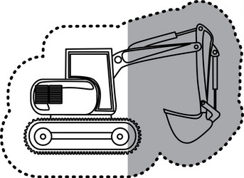 Contour backhoe loader icon Royalty Free Vector Image