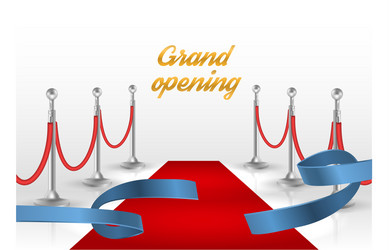 Grand opening background with red ribbon Vector Image